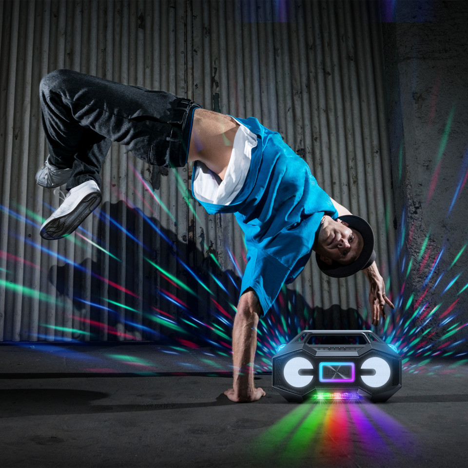 ION Audio Party Rocker Go HighPower Boombox Portable Speaker with Party ...