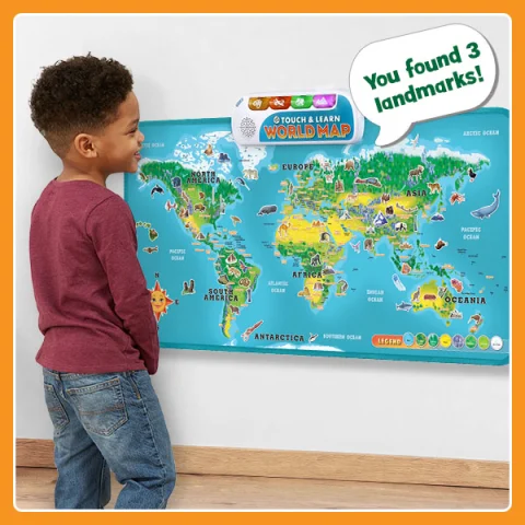 Kids Geography LeapFrog Touch & Learn World Map - Interactive ...
