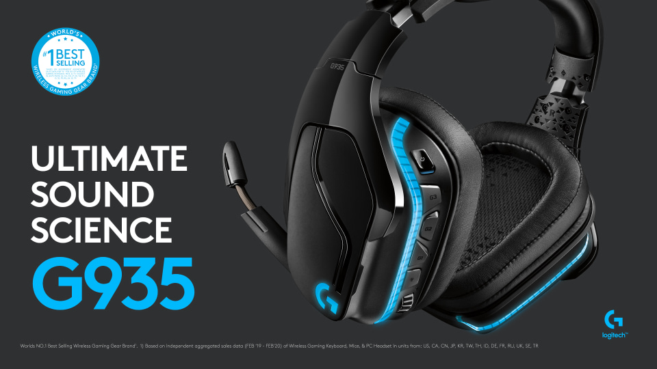 Logitech G935 Wireless Gaming Headset, 7.1 Surround Sound, 50mm PRO-G ...