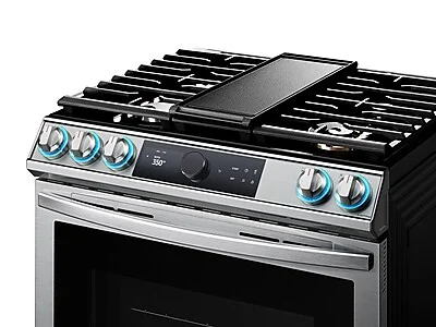 NX60T8711SS Samsung 30 Front Control Wifi Enabled Slide In Gas Range with Air Fry and Smart Dial Fingerprint Resistant Stainless Steel