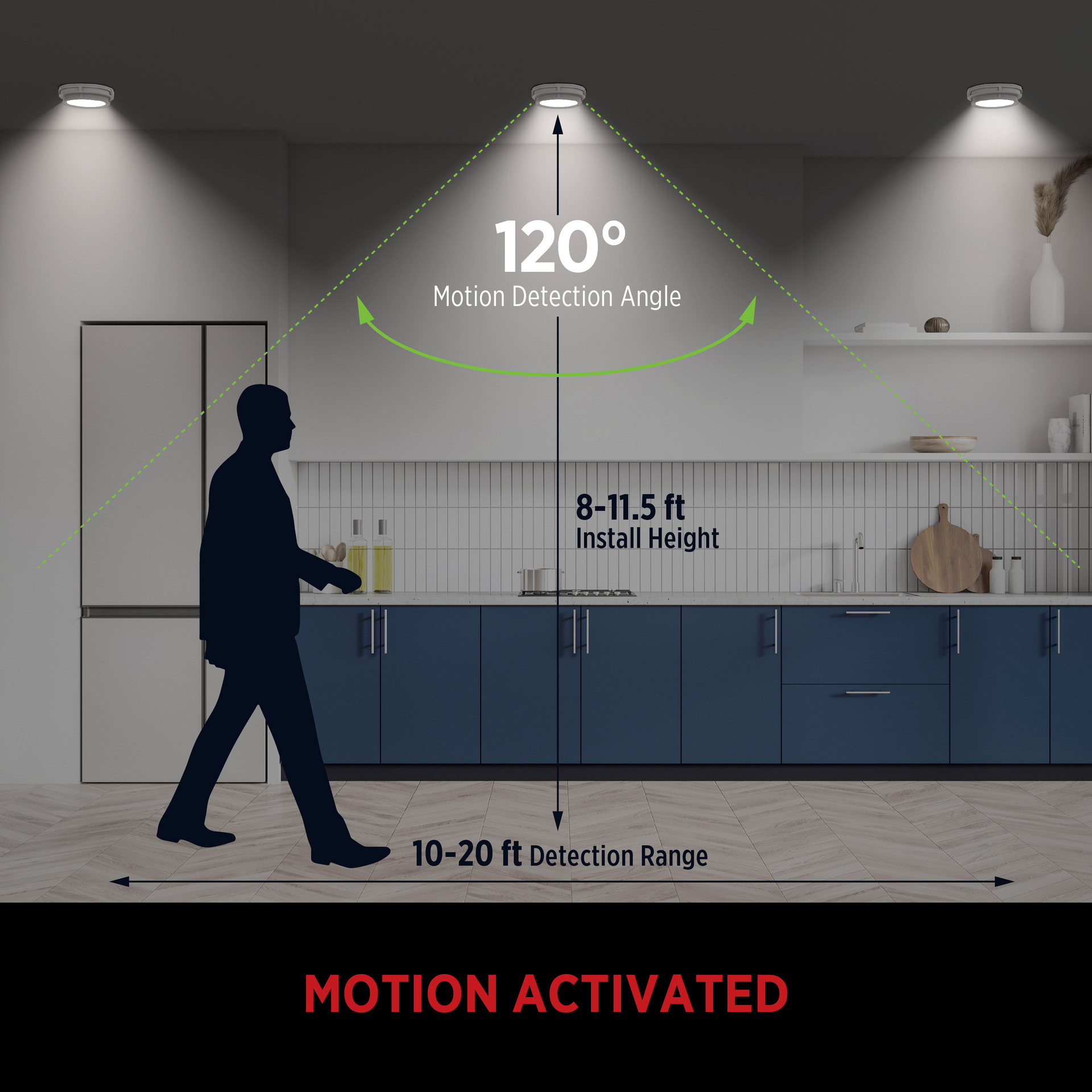 Infinity X1 3 Power Modes Rechargeable Motion Activated Anywhere Light ...