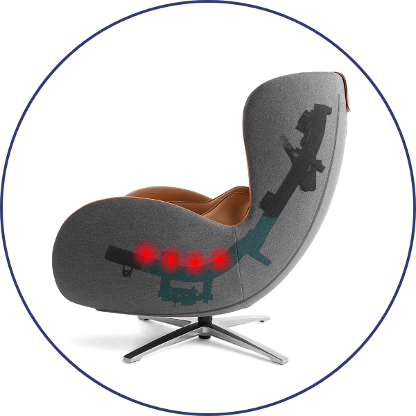 Nouhaus Classic Massage Chair With Ottoman Caramel Leather Lounge Chair 4708