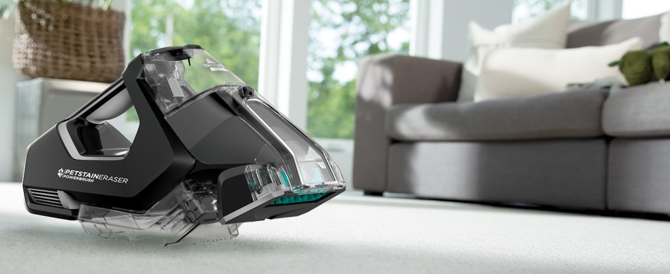 BISSELL Pet Stain Eraser PowerBrush Deluxe Portable Carpet Cleaner 2877 ...