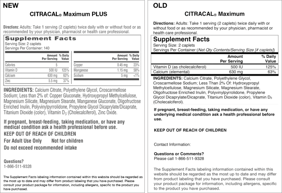 Maximum Plus Citrato de Calcio + D3, 280 Comprimidos