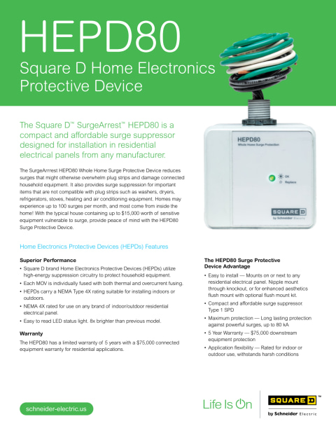 Home Electronics Protective Device HEPD80 Dispositivo de