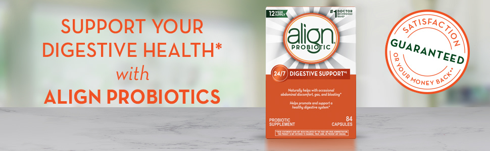 align Daily Probiotic Supplement, 84 Capsules Abdominal Discomfort Gas ...