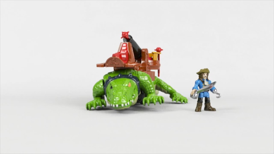 Imaginext Walking Croc & Pirate Hook Playset Toy Figures for Kids ...