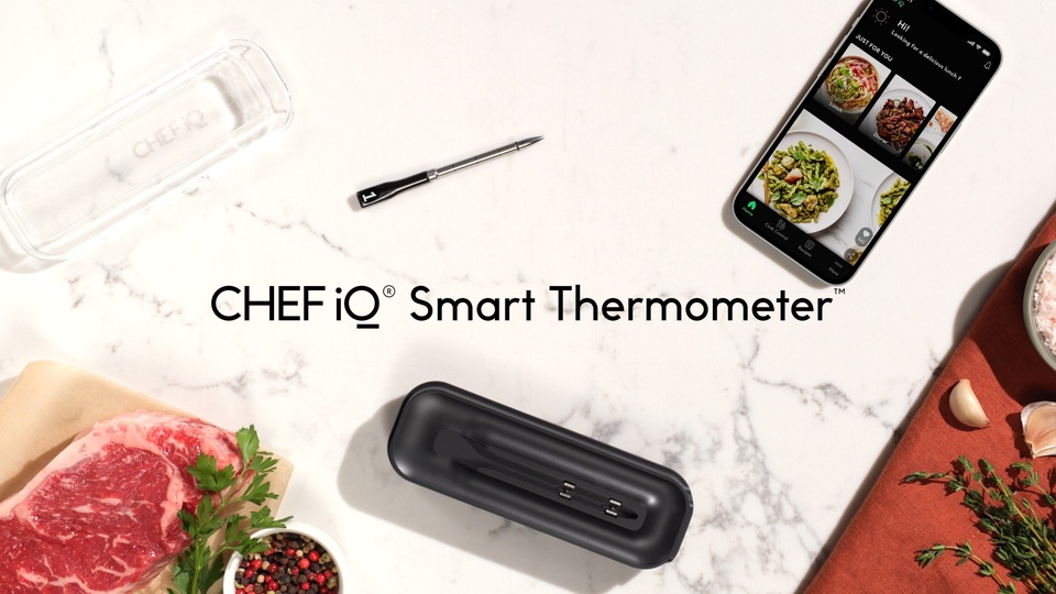 CHEF iQ Sense Smart Wireless Meat Thermometer, Bluetooth, Wifi, Ultra ...