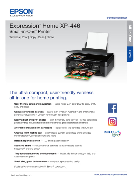 Epson Expression Home Xp 446 Small In One Printer 1883