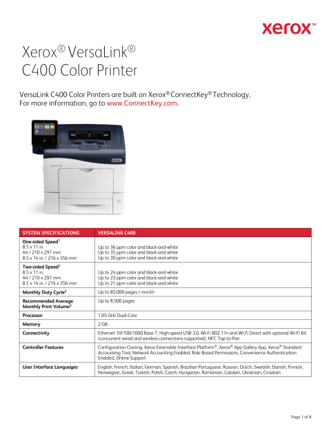 Xerox VersaLink C400N Color Laser Printer - Walmart.com - Walmart.com
