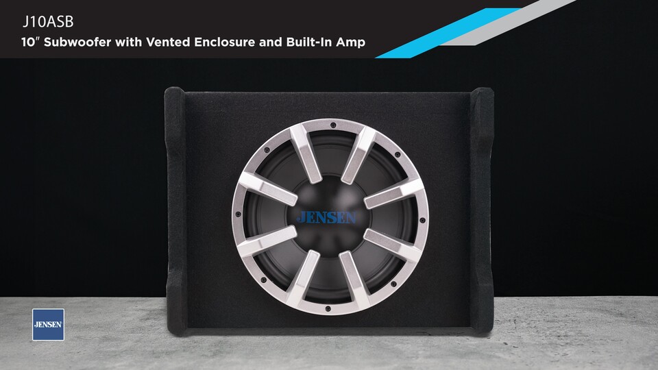 Jensen J10ASB 10" Subwoofer in Multi-Mounting Enclosure w/ Built-in ...